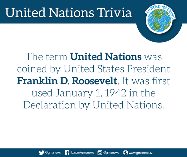 TRIVIA: Who coined the name United Nations? When was it first used ...