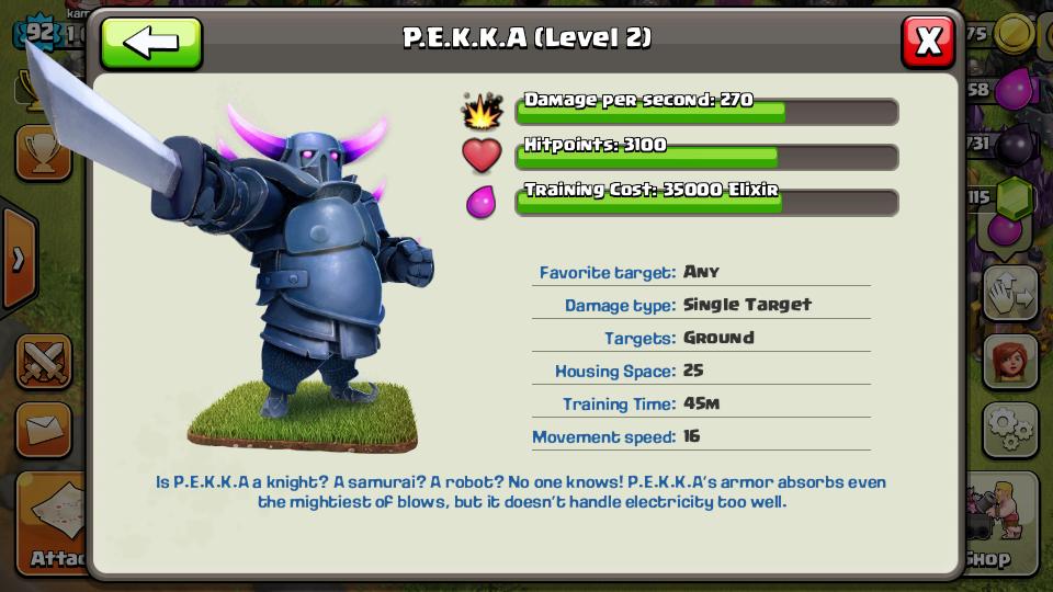 Clash Of Clans Pekka Level 2
