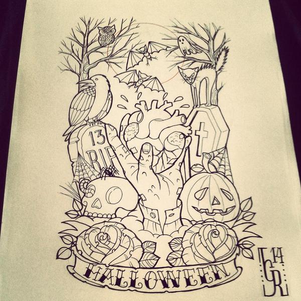 Zombie Tattoo Flash