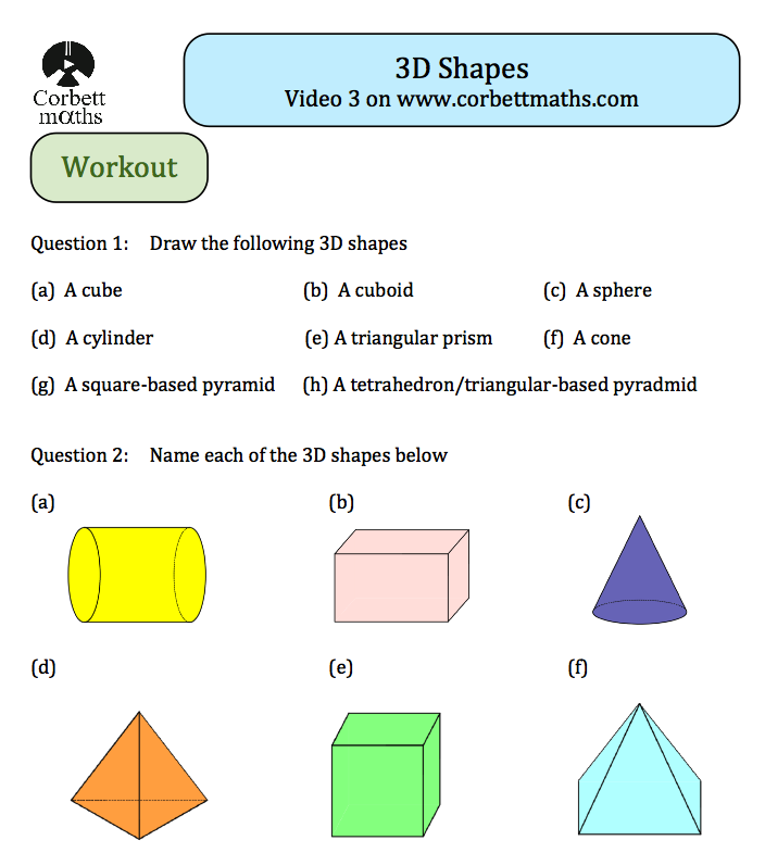 Pictures 3d Shapes 3D Shapes Names GCSE Maths Steps, Examples