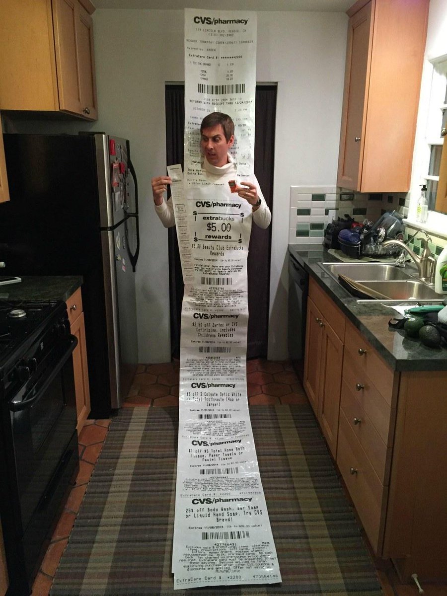This guy’s extra-long CVS receipt costume is literally perfect ...