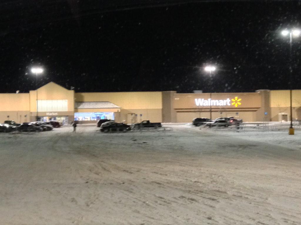 Parking Lot At Night Snow