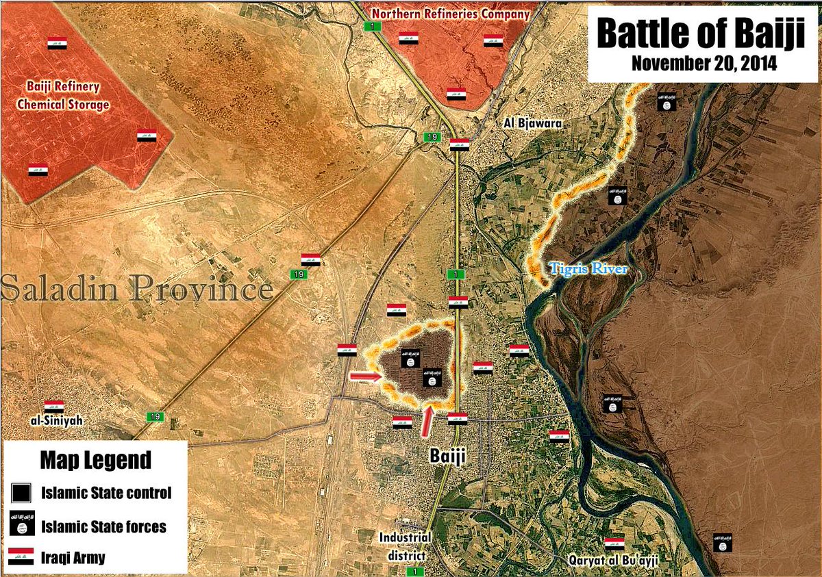 New map: Battle of Baiji : r/syriancivilwar