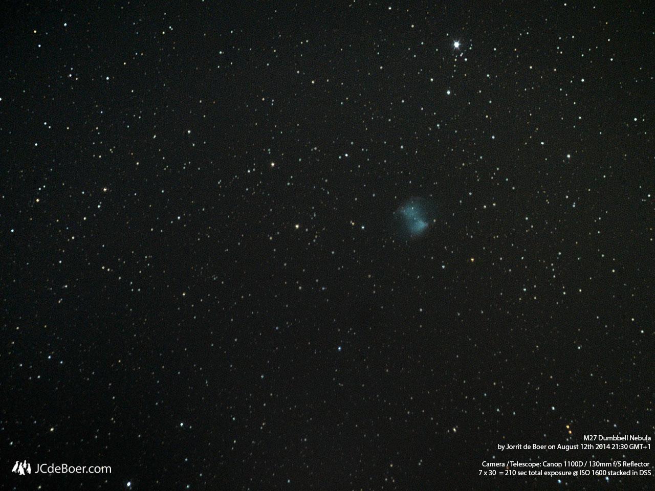 Dumbbell Nebula Through Telescope