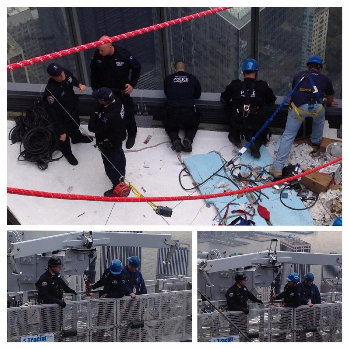 “NYPDSpecialops: NYPD ESU and PAPD ESU securing scaffolding 1worldtrade ...