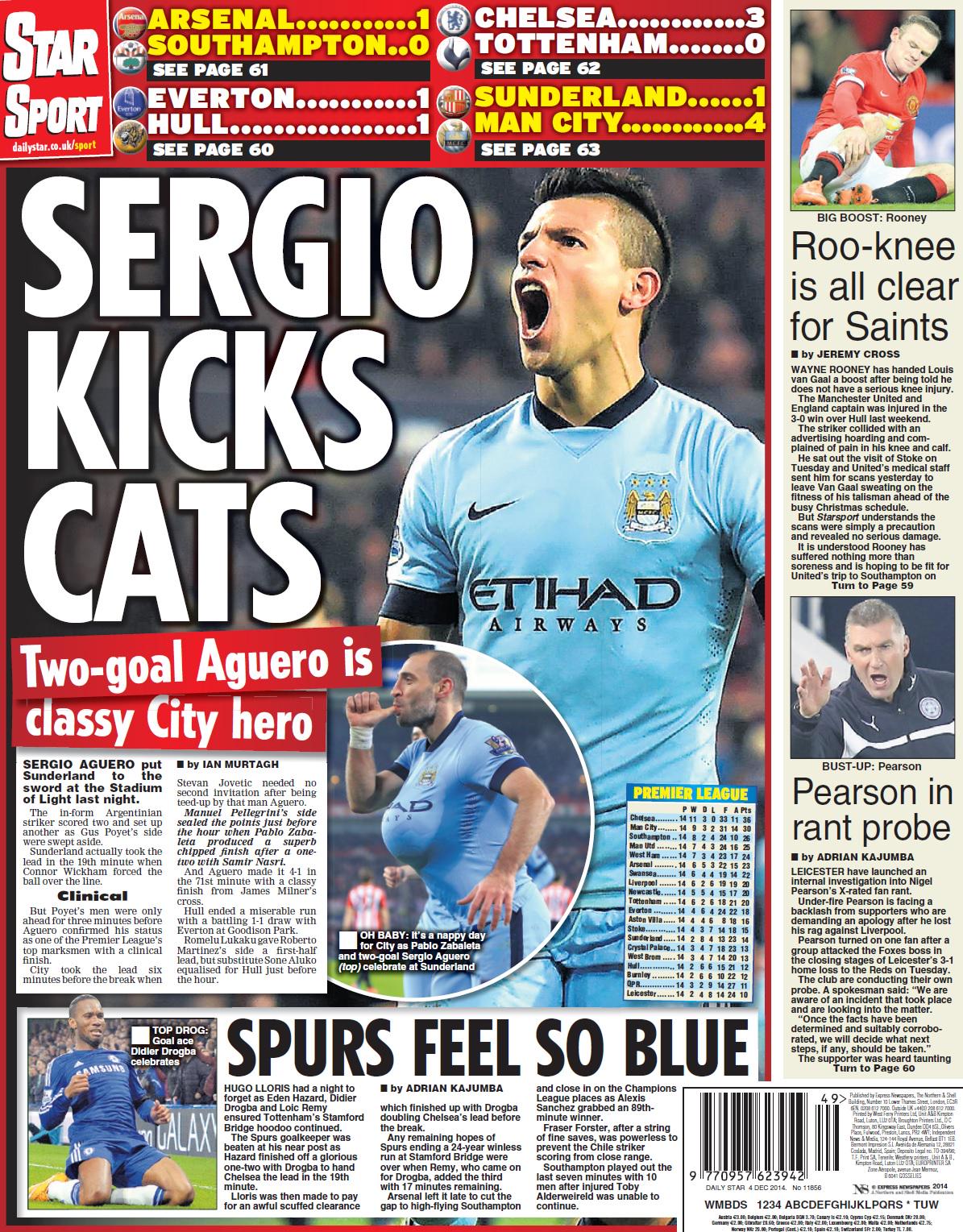 Fora-de-jogo: Daily Star: Sergio kicks cats