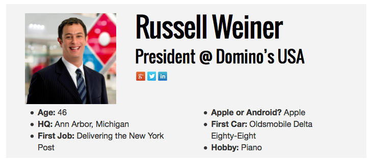 Russell Weiner: Get to know Russell Weiner of @Dominos. His biggest ...