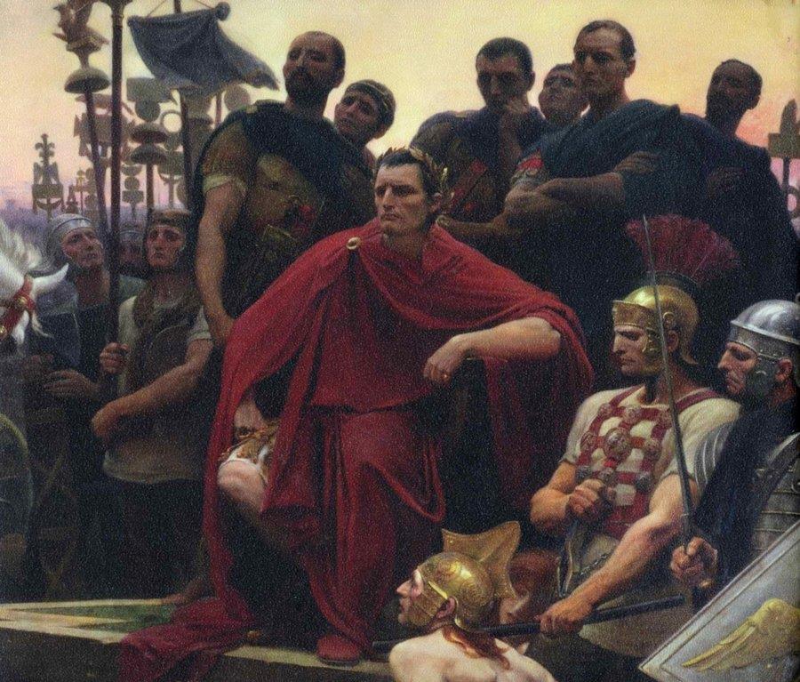 Julius Caesar And Vercingetorix Painting