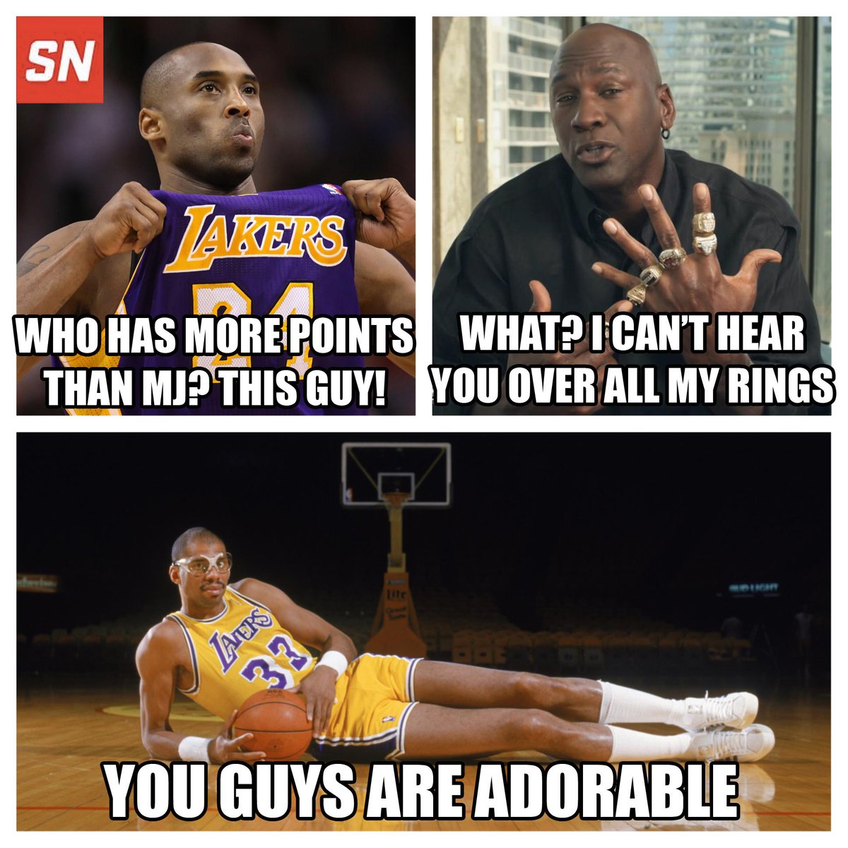 Kobe now has more points than Jordan. Jordan still has more rings than ...
