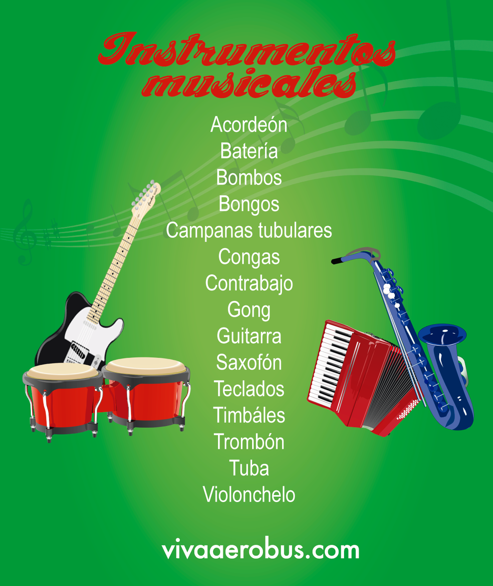 Sinewi electo notificación una lista de instrumentos musicales Aptitud ...