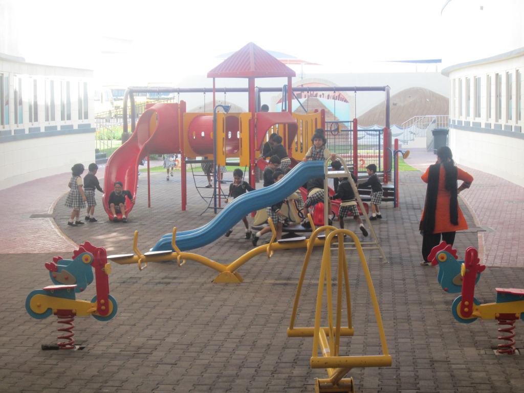 Indian School Playground With Children
