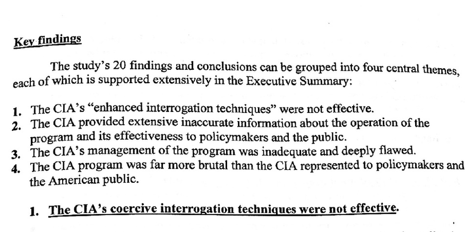 Key findings of CIA report: "Enhanced interrogation techniques" were ...