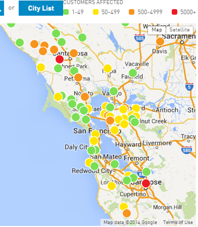 Power outage map update from PGE4Me. | NWS Bay Area ? | Scoopnest