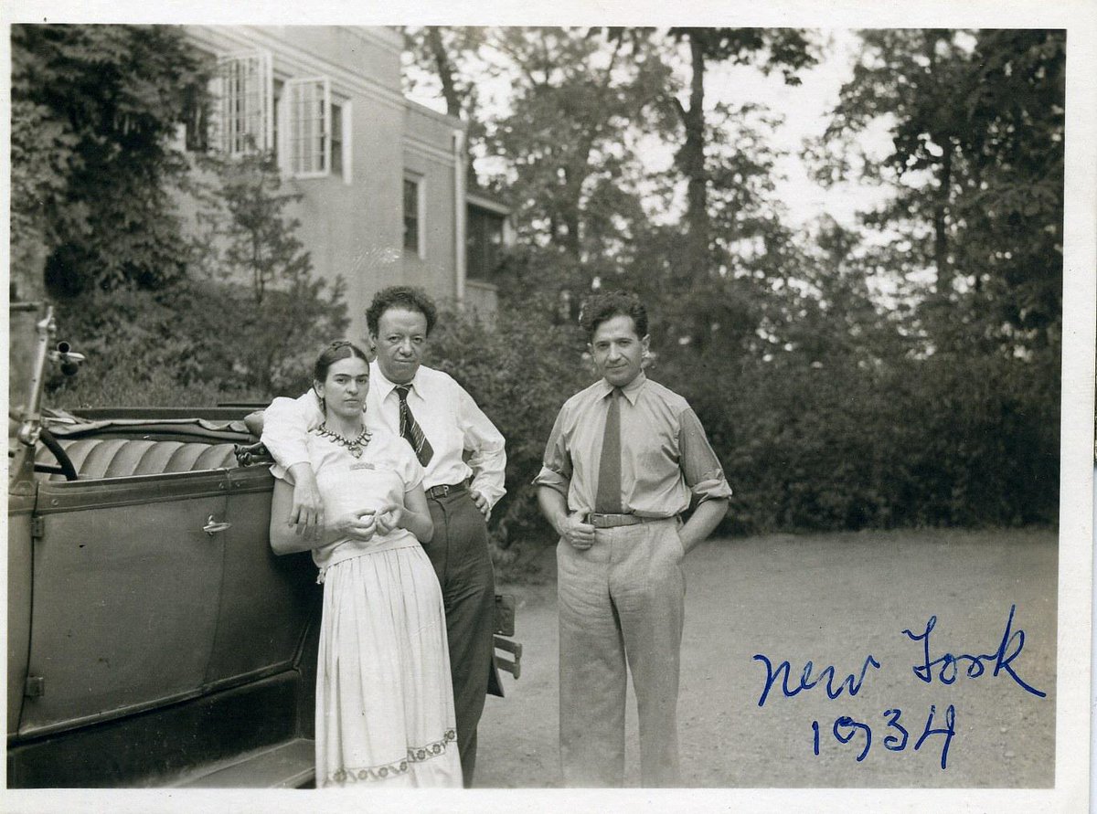 "@anahuacalli: frida y diego con amigo en nueva york, 1934. archivo ...