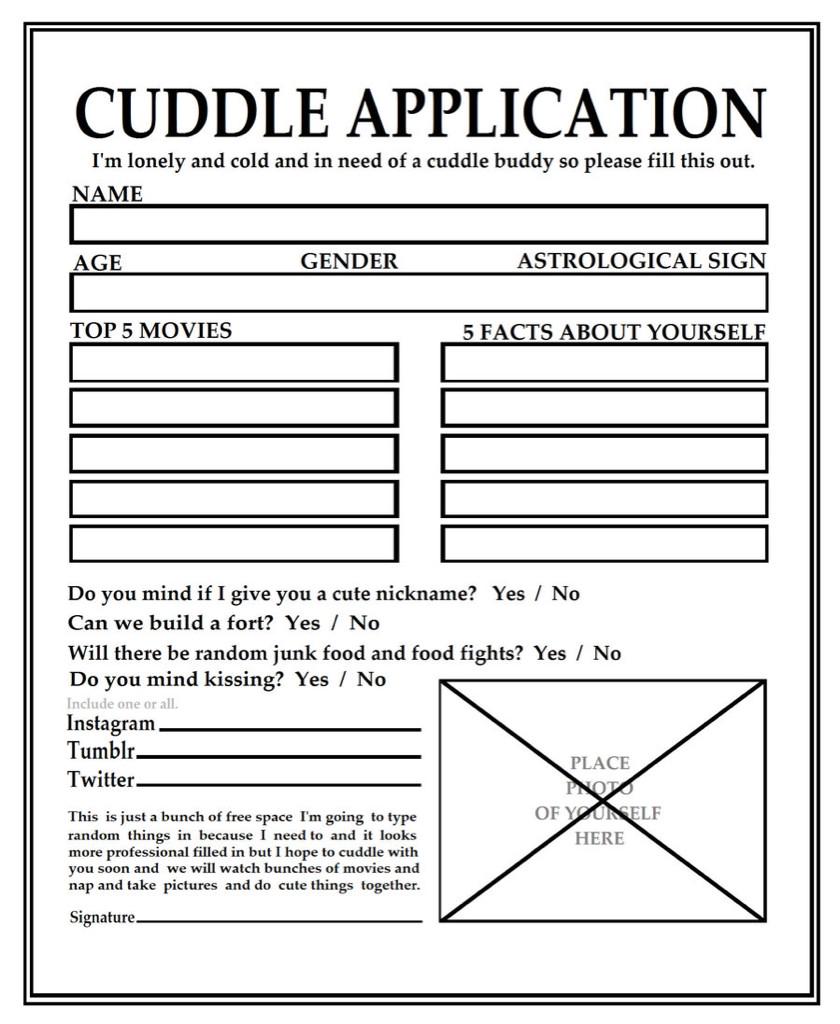Cuddle Buddy Application Tumblr
