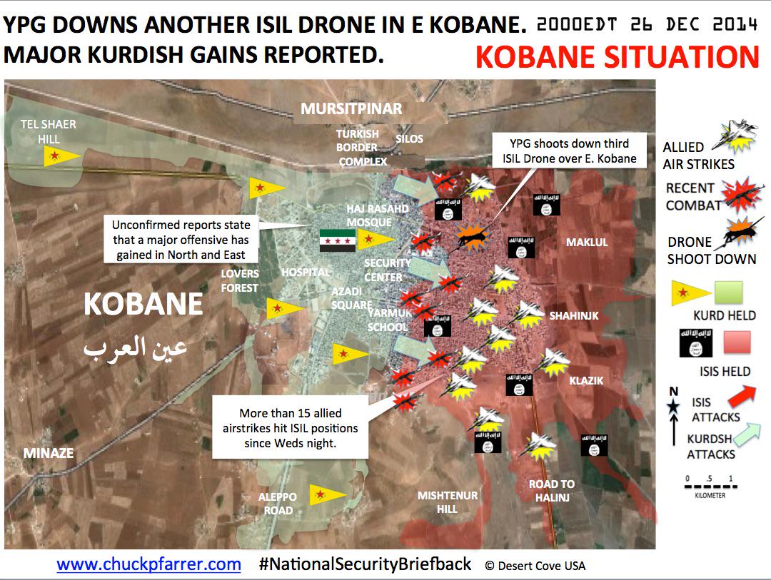 KOBANE SITUATION MAP: 26 DEC 2014. YPG reports gains in offensive : r ...