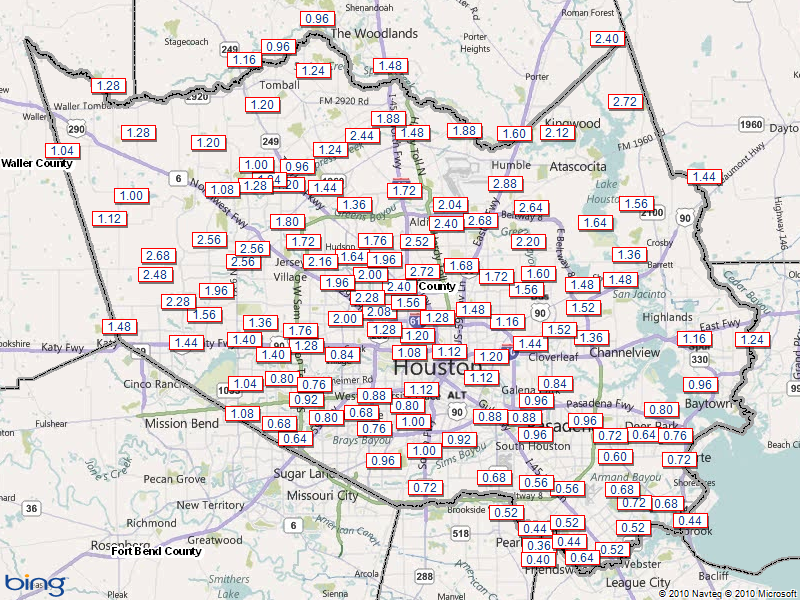 Some Houston area 6 PM to 6 AM rainfall totals (from Harris Co. Flood ...
