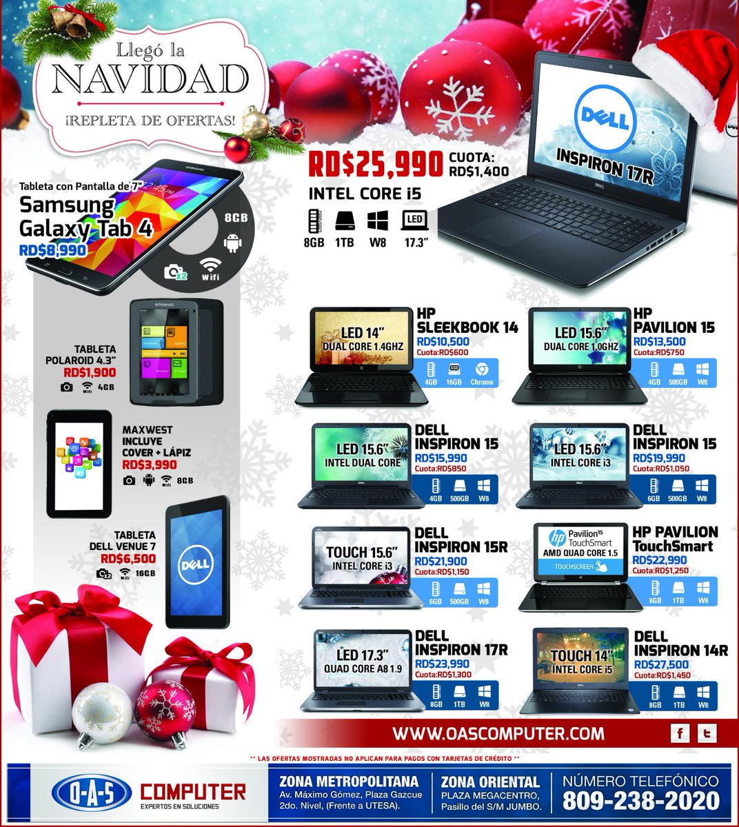 Continúan las ofertas de @oas computer. puedes llamar al 809-238-2020 o ...