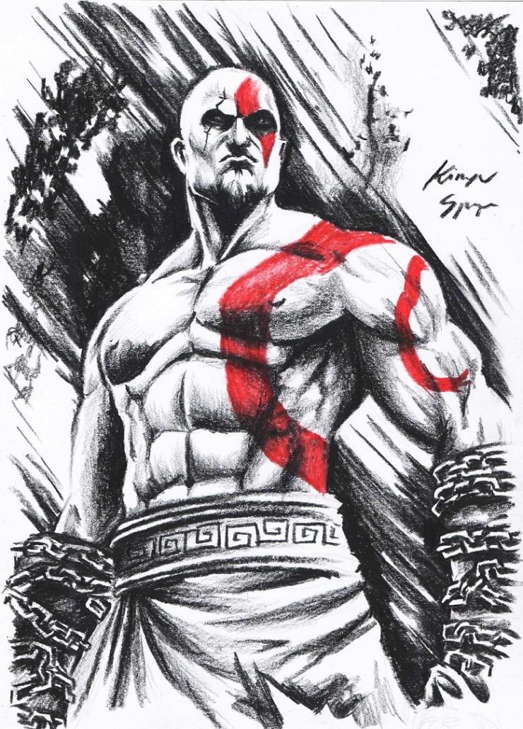Kratos God Of War 3 Drawings