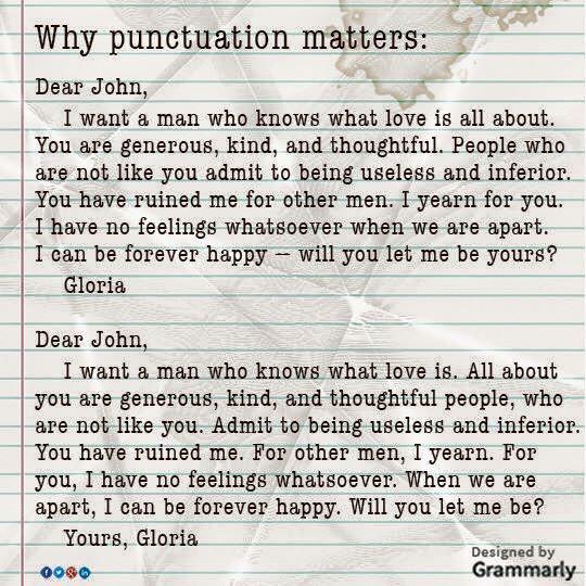 Dear John Letter Punctuation