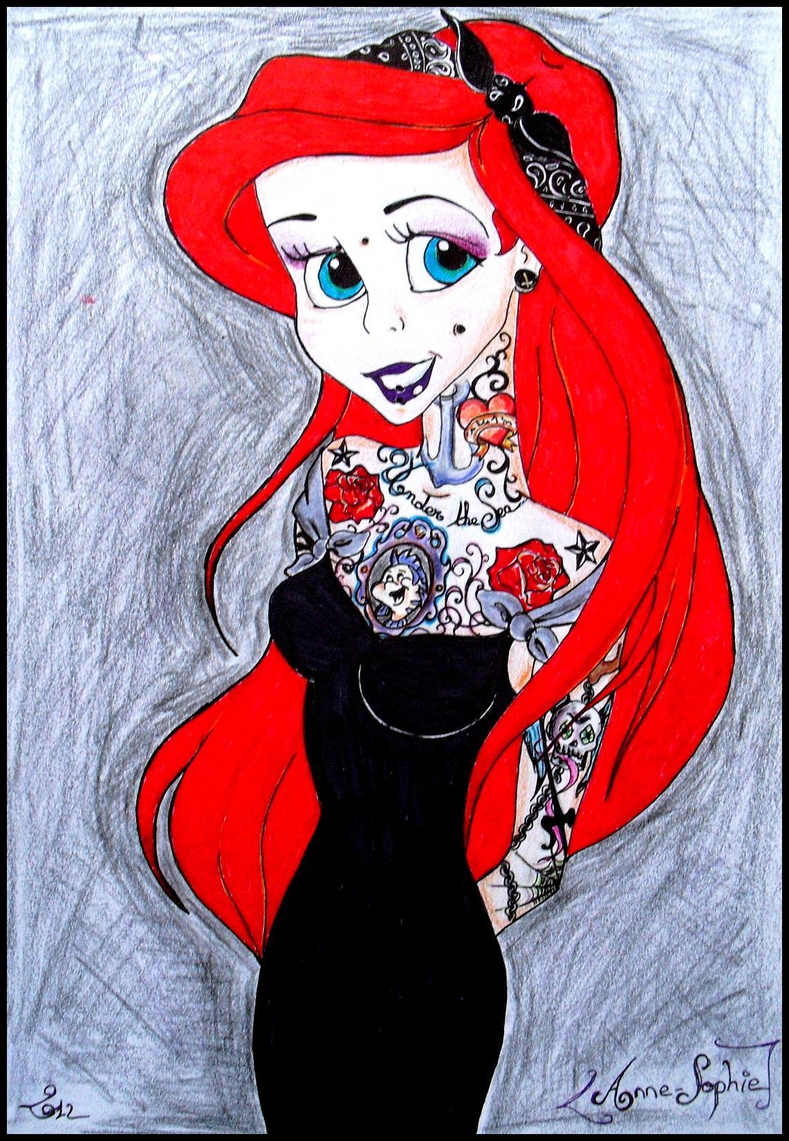 Punk Disney Princess Ariel Drawing