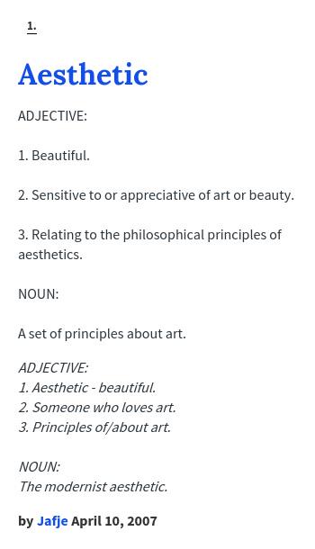 Aesthetic Definition