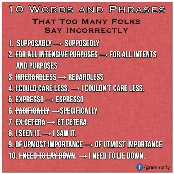 Irregardless I seen it both ways. For all intensive purposes if U ...
