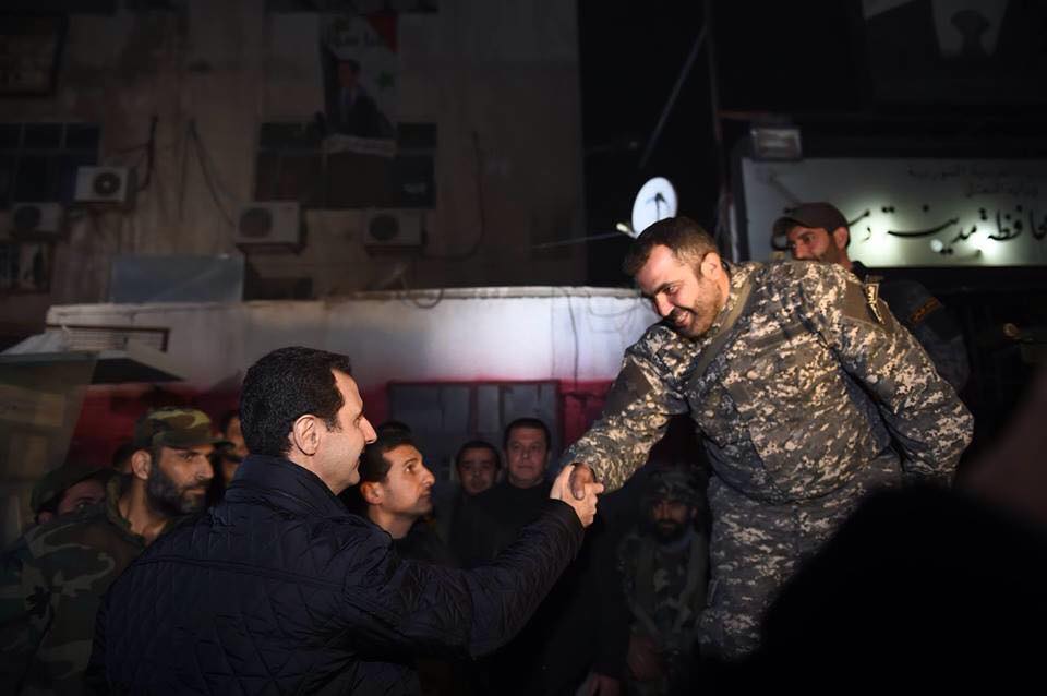 Bashar al-Assad today visited SAA soldiers fighting the rebels in Jobar ...