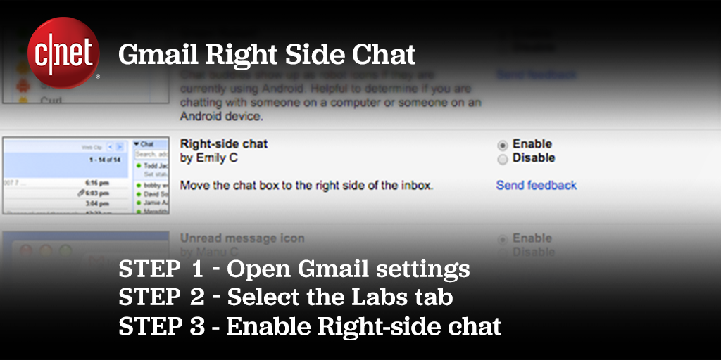 Cnet On Twitter Gmail Hack Enable Right Side Chat If Your Day