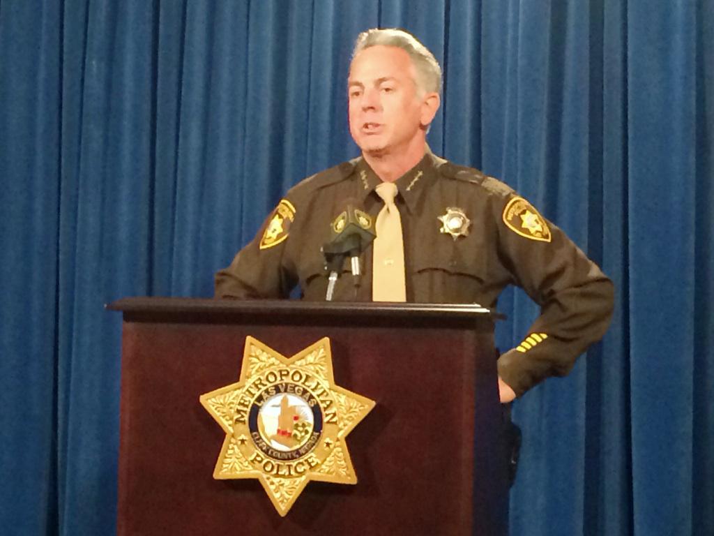 .LVMPD Sheriff Joe Lombardo fields questions from reporters for the ...