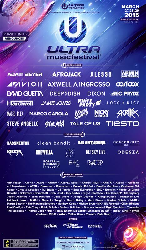 Porter's live show is on the Ultra 2015 lineup poster! (REV UP THOSE ...