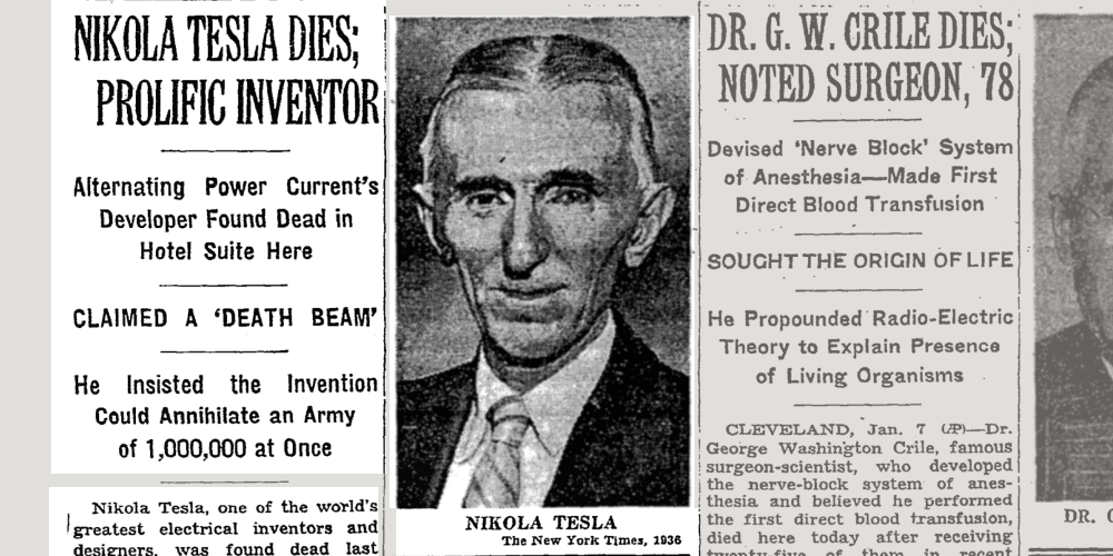 Nikola Tesla, pioneering developer of alternating current, died this ...