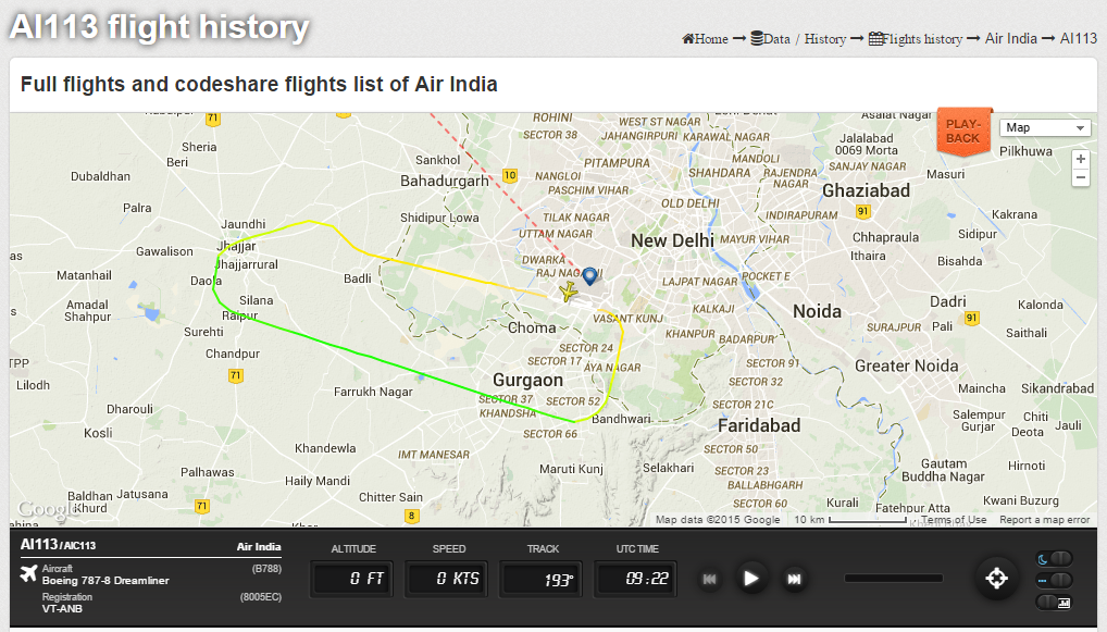 Air India flight AI113 (B787) from Delhi to Birmingham returned to ...