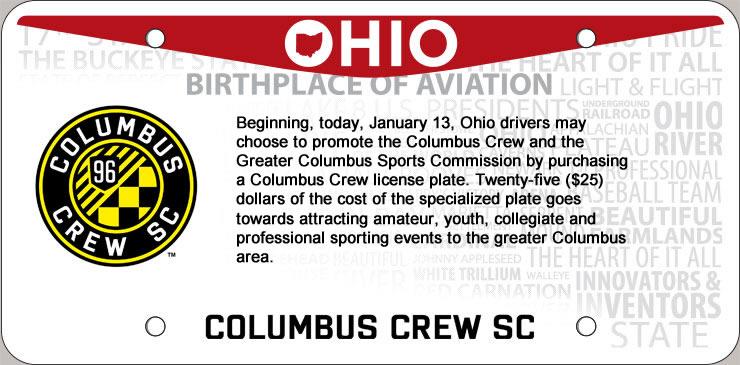 Via @OHBureauMotorVehicle: "The @ColumbusCrewSC plate is finally here ...