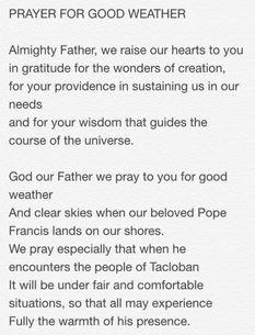 Prayer: Cardinal Tagle's Prayer for Good Weather as tropical depression ...