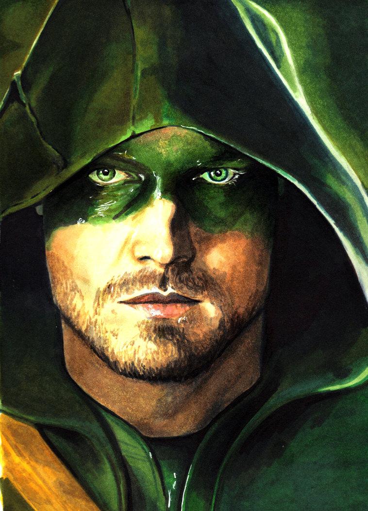 Green Arrow Face Drawing