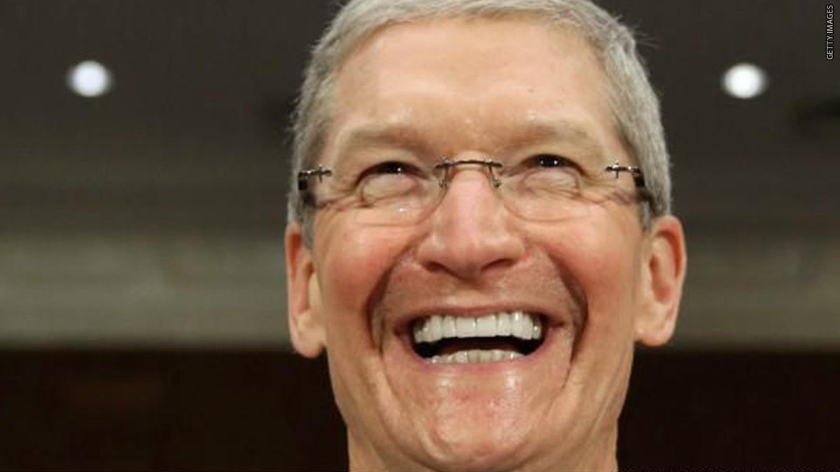 No wonder Apple CEO Tim Cook is smiling. He's on his way to the ...