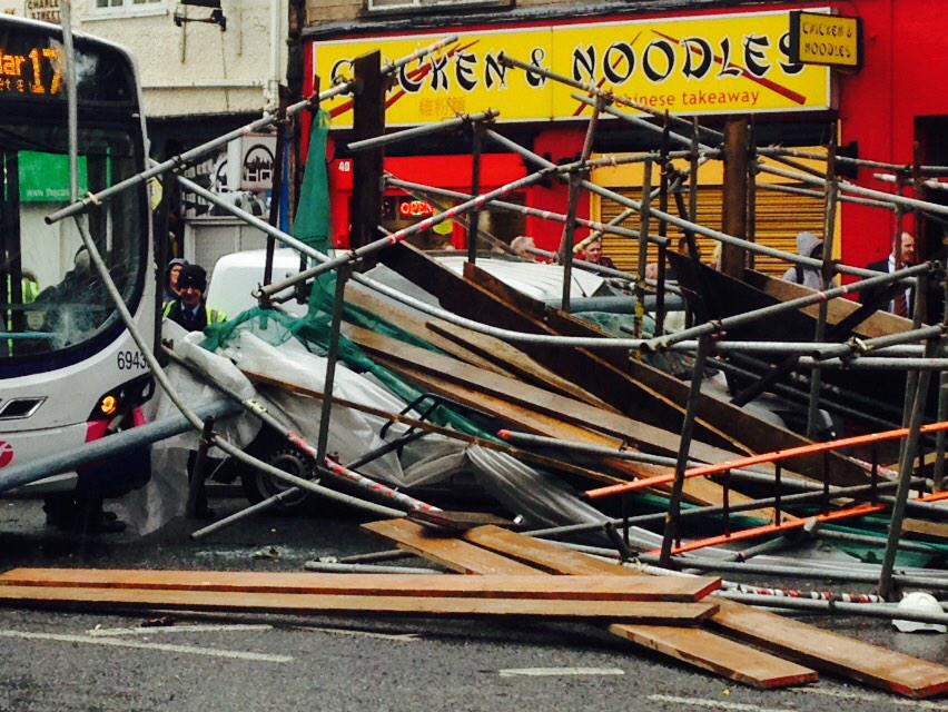 Huge scaffold collapse in Leicester city centre | Central - ITV News
