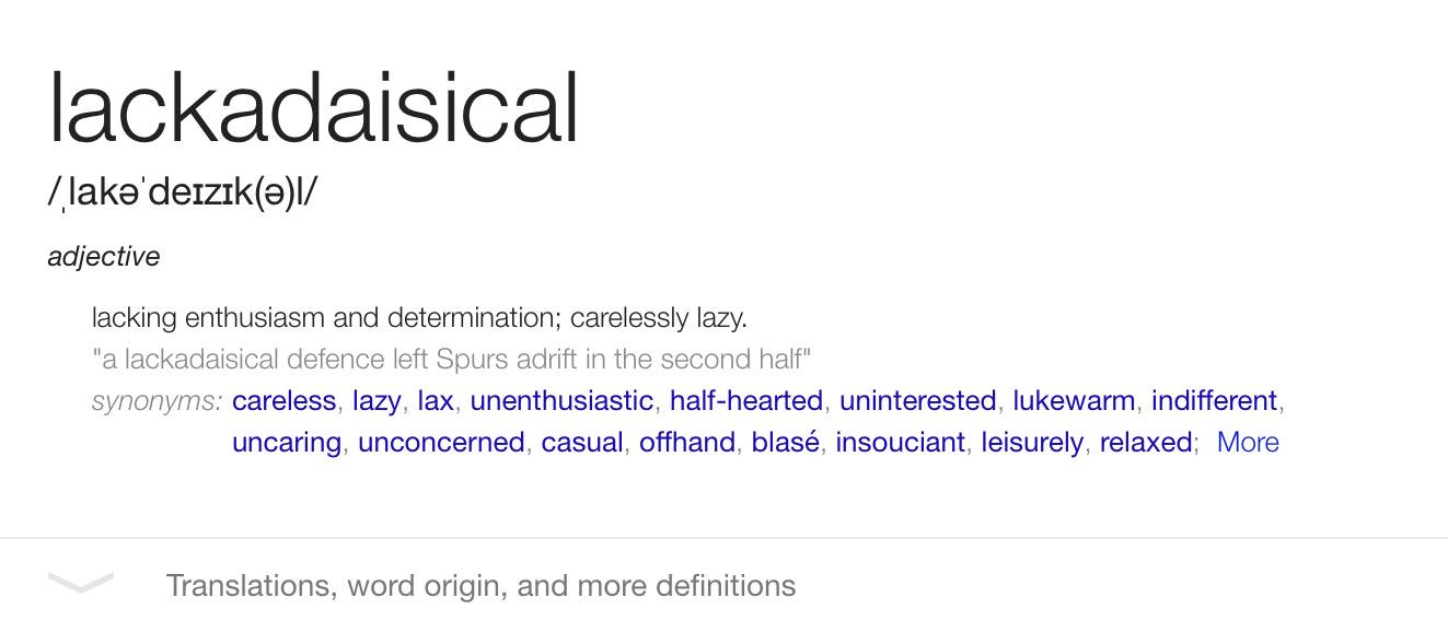 Lackadaisical Definition