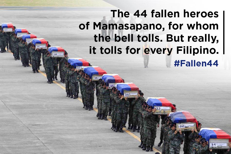 The 44 fallen heroes of Mamasapano, for whom the bell tolls. But really ...