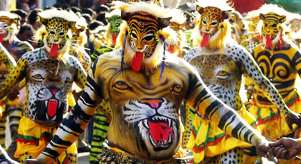 Puliyattam-folk dance of Tamil Nadu, India | Onam festival, Tiger dance ...