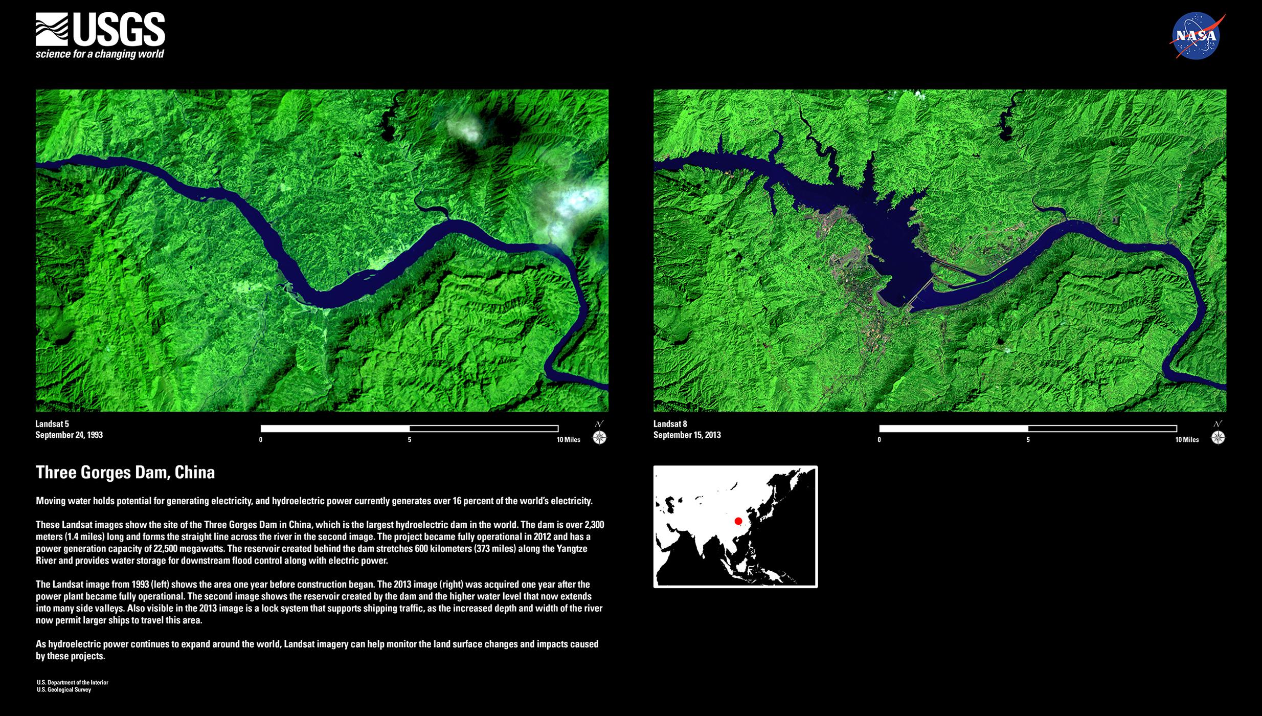 Three Gorges Dam Before And After