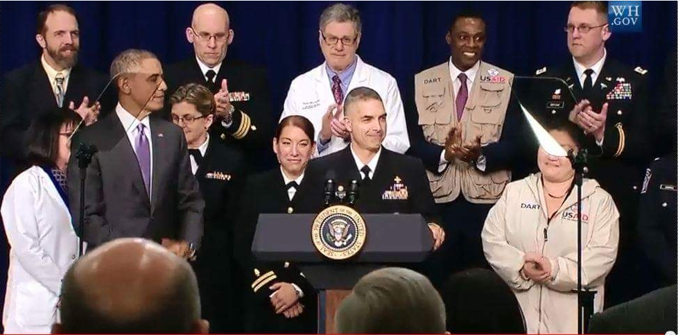 RADM Scott Giberson of USPHS introduces Pres. Obama during Ebola update ...