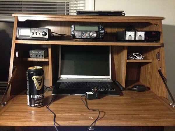 New Ham Desk in the apartment bedroom! : r/amateurradio