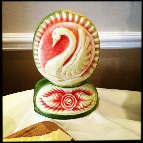 Fruit Carving Watermelon Swan