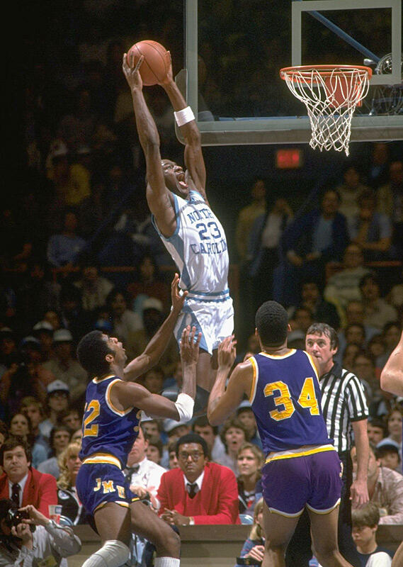 Classic Michael Jordan, March Madness style...1983 vs. James Madison ...