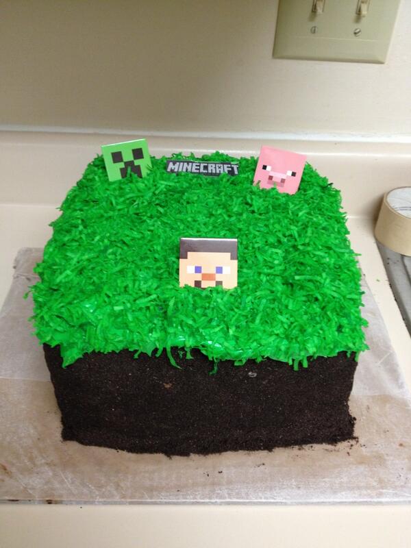Minecraft Grass Block Cake 16 Minecraft Birthday Cake Ideas And