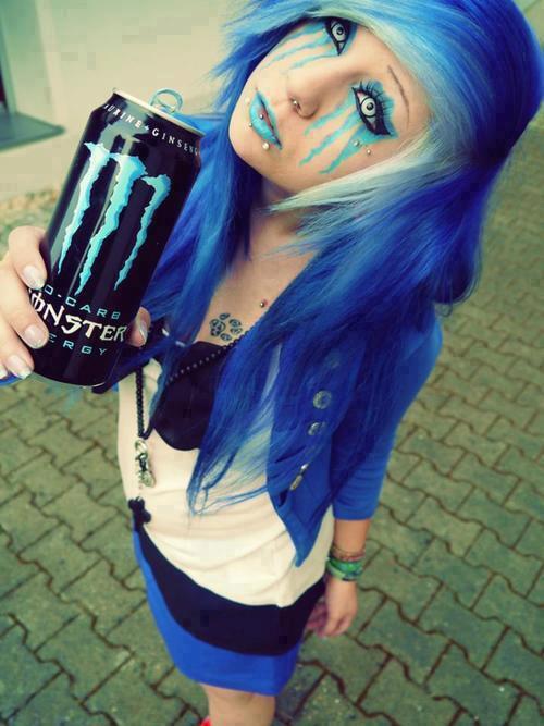 Blue Hair Scene Girl 2743