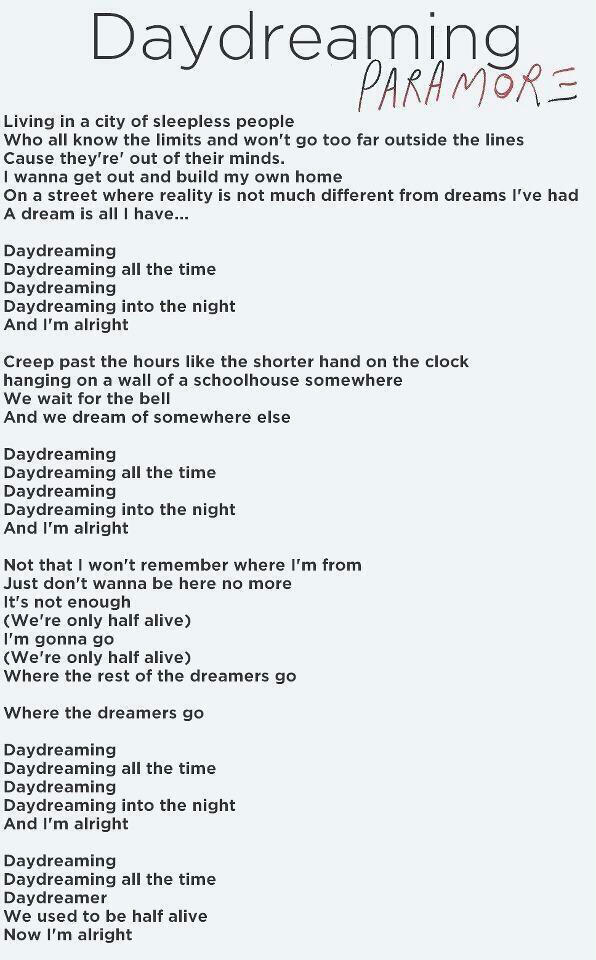 Daydreaming Paramore Lyrics