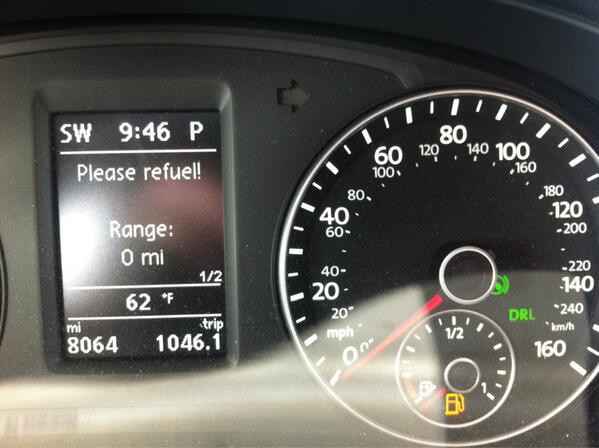 Driving on fumes... | VW Vortex - Volkswagen Forum